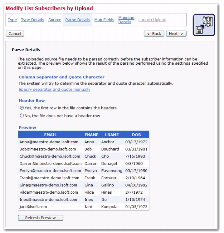 Adding and Maintaining Dataset Members and List Subscribers
